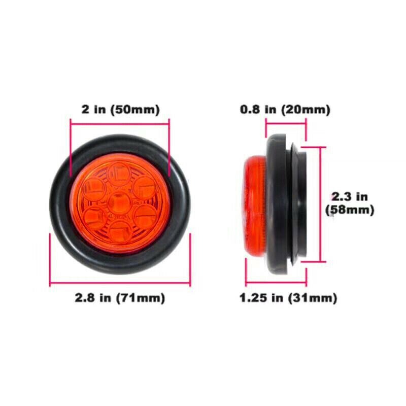 24V Light Light 4X Red Inch Round Trailer Side Cle... – Vicedeal