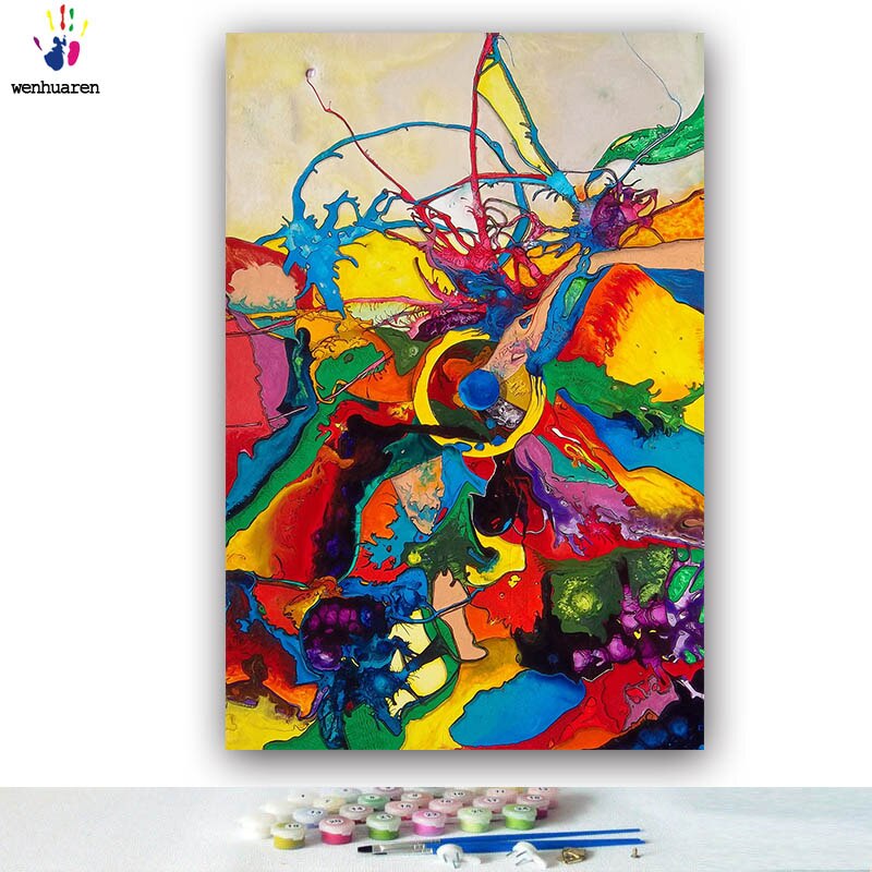 DIY colorings pictures by numbers with colors abst... – Grandado