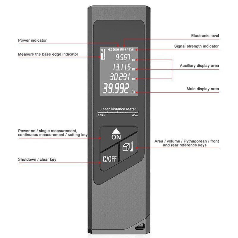 40M Smart Digital Distance Meter Range Portable Ra... – Vicedeal
