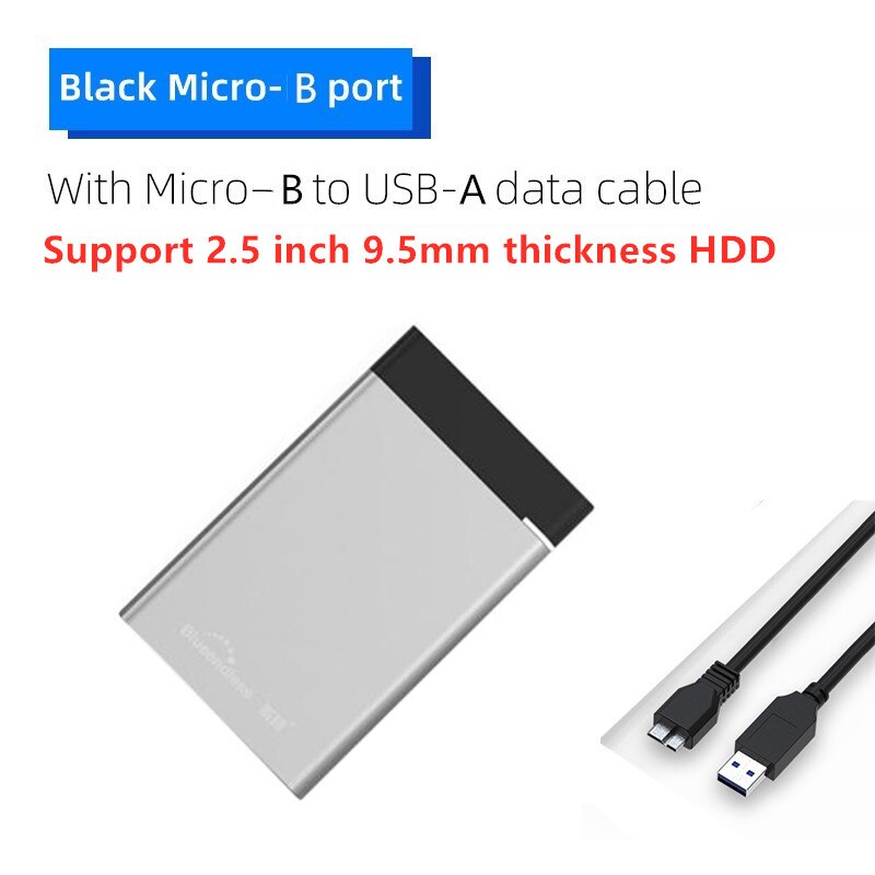 Aluminum HDD Enclosure Mobile Hard Disk Box USB 3.... – Vicedeal