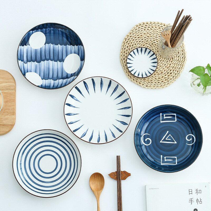 Japanese Ceramic Plate Box Set Tableware Hand-pain... – Grandado