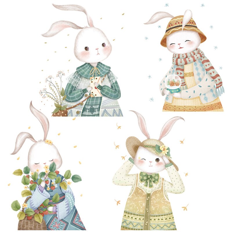 Kitchen Cute Cartoon Animal Rabbit Wall Stickers S... – Vicedeal