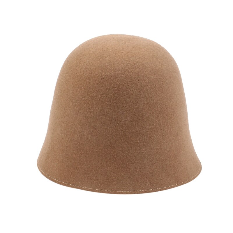 Autumn Wool Bucket Hats Women Bucket Caps Solid Si... – Grandado