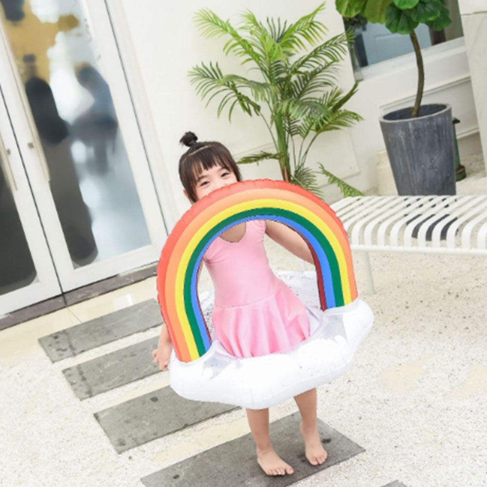 Giant Rainbow Inflatable Float Swimming Ring For A... – Grandado