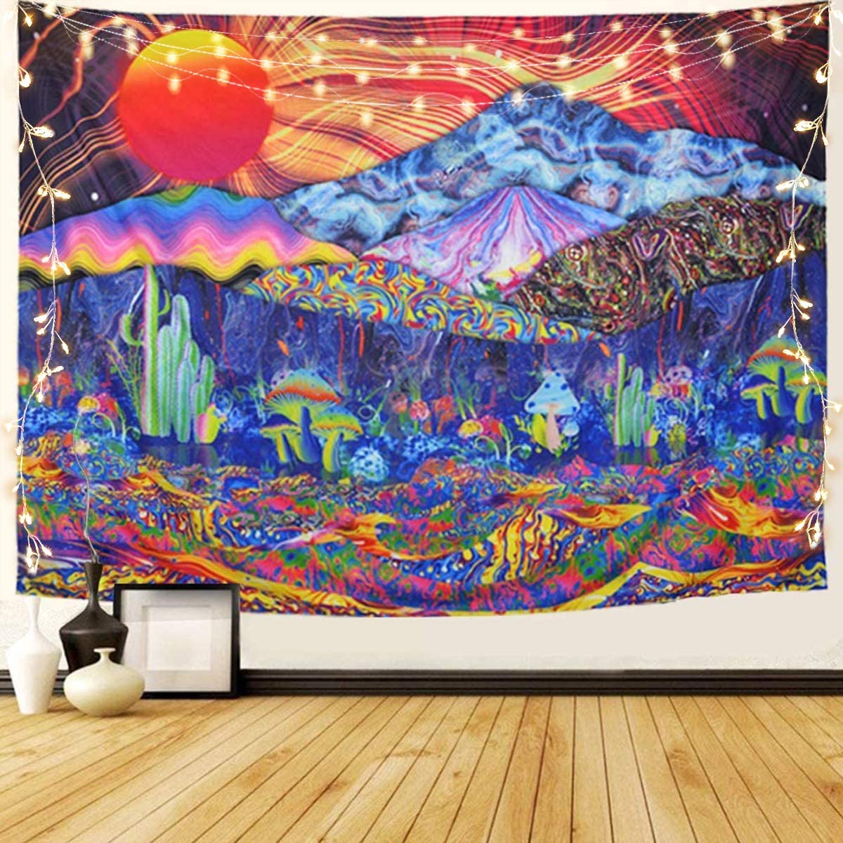 Psychedelische Trippy Hippie Tapijt Muur Opknoping... – Grandado