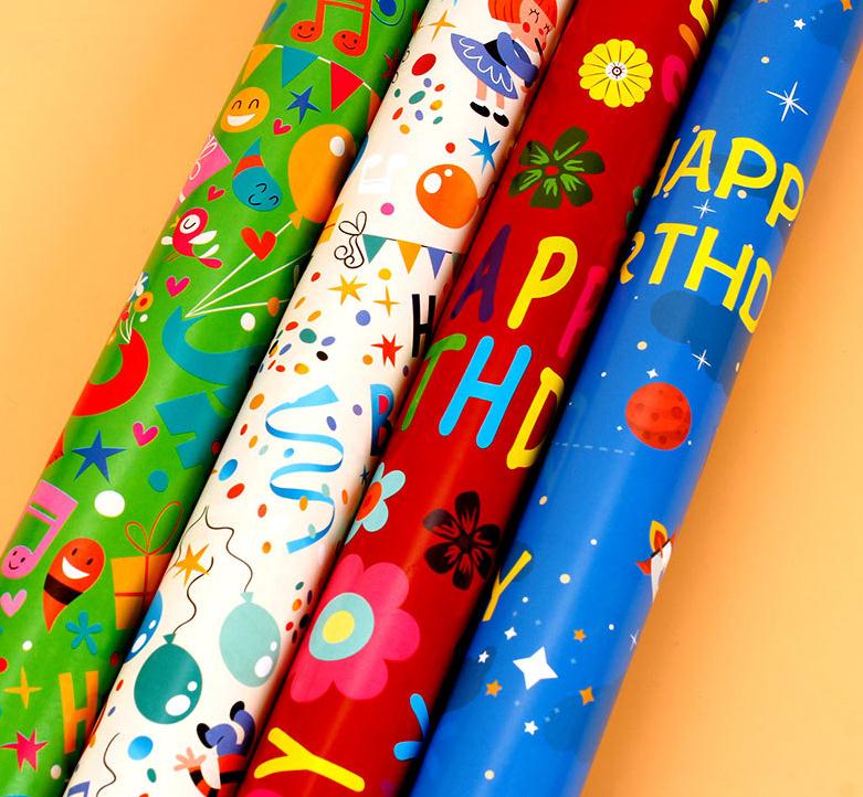 50x70cm Color Happy Birthday Wrapping Paper Roll f... – Grandado