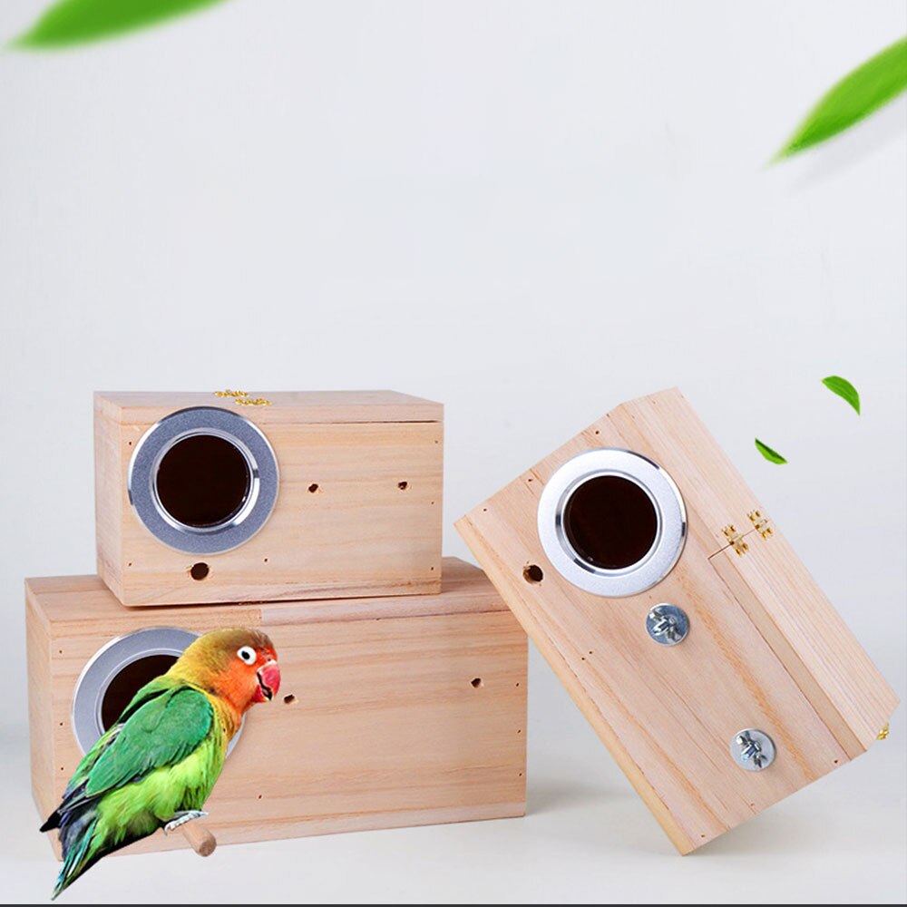 Wood Bird Breeding Box Bird House Nest Parrot Bree... – Vicedeal