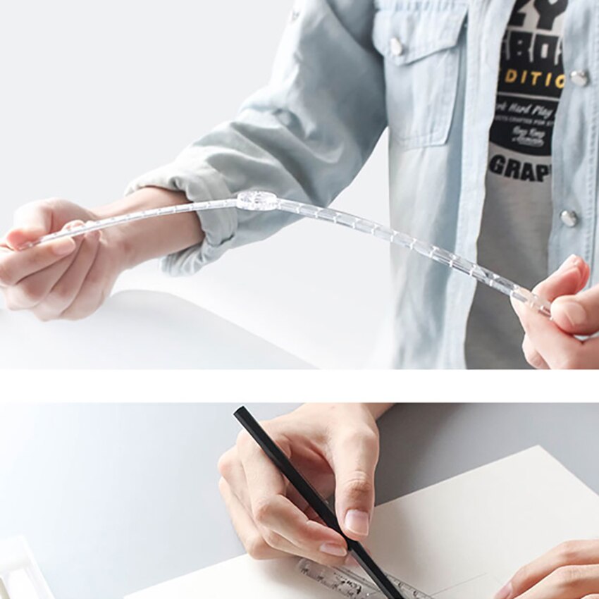 15-30cm Acrylic Transparent Folding Ruler Students... – Grandado