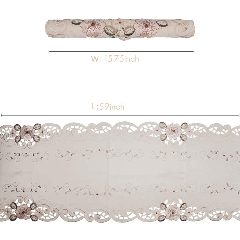 Flowers Embroidered Table Runner Placemat Set,Tabl... – Grandado