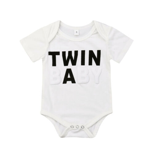 Twin Bodysuit Clothes Baby Girl Boy Summer Letter ... – Grandado