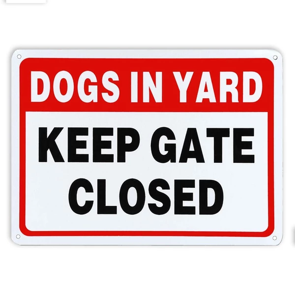 LASMINE Dog in Yard Keep Gate Closed Wall Door Sig... – Grandado