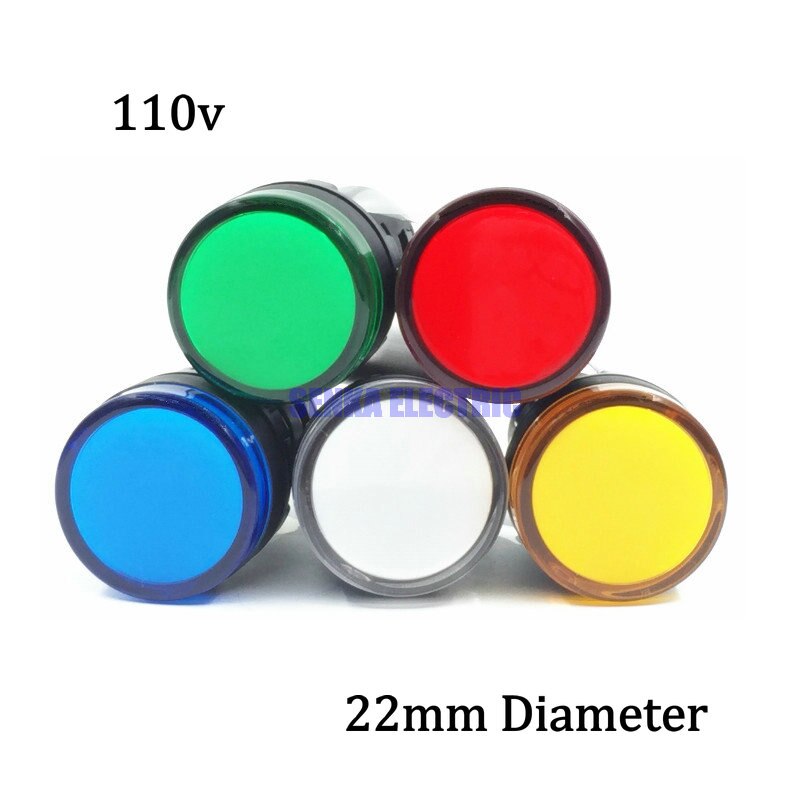 AC/DC 110V 22mm Diameter Panel Mount Indicating Le... – Grandado