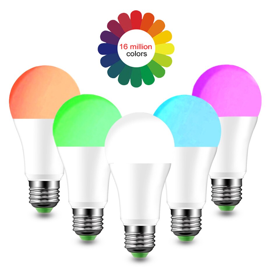 LED Slimme Lamp E27 RGB Bluetooth LED Lamp Licht 1... – Grandado LED Slimme Lamp E27 RGB Bluetooth LED Lamp Licht 1... – Grandado