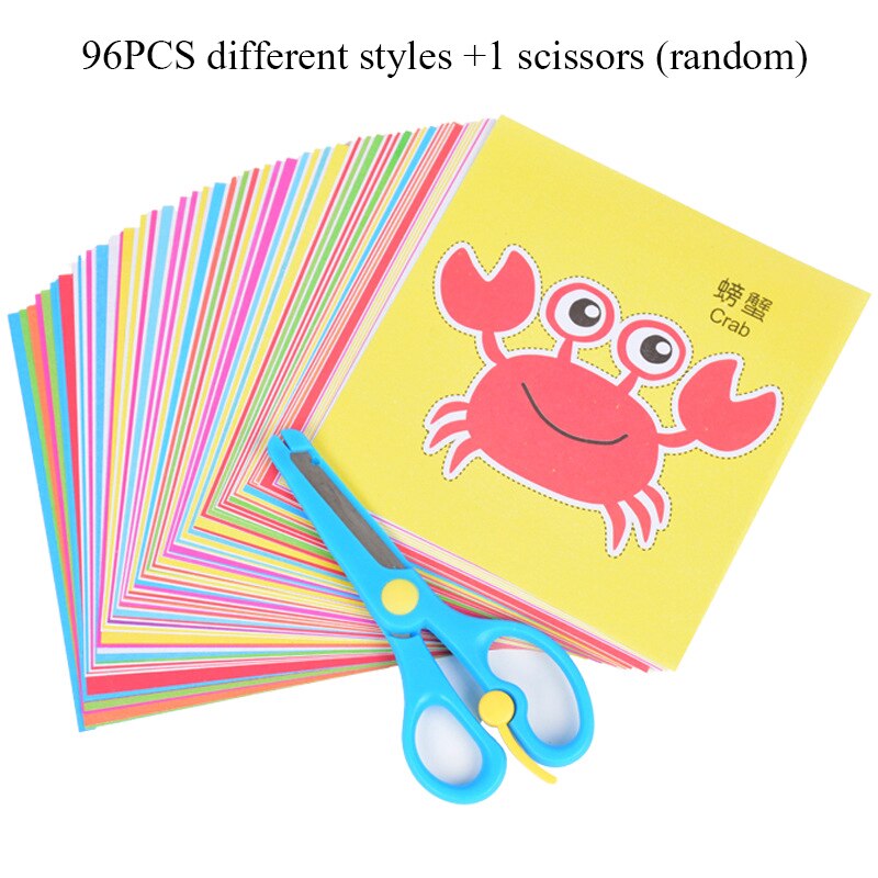 96 Pcs Children Cartoon DIY Colorful Paper Cutting... – Grandado