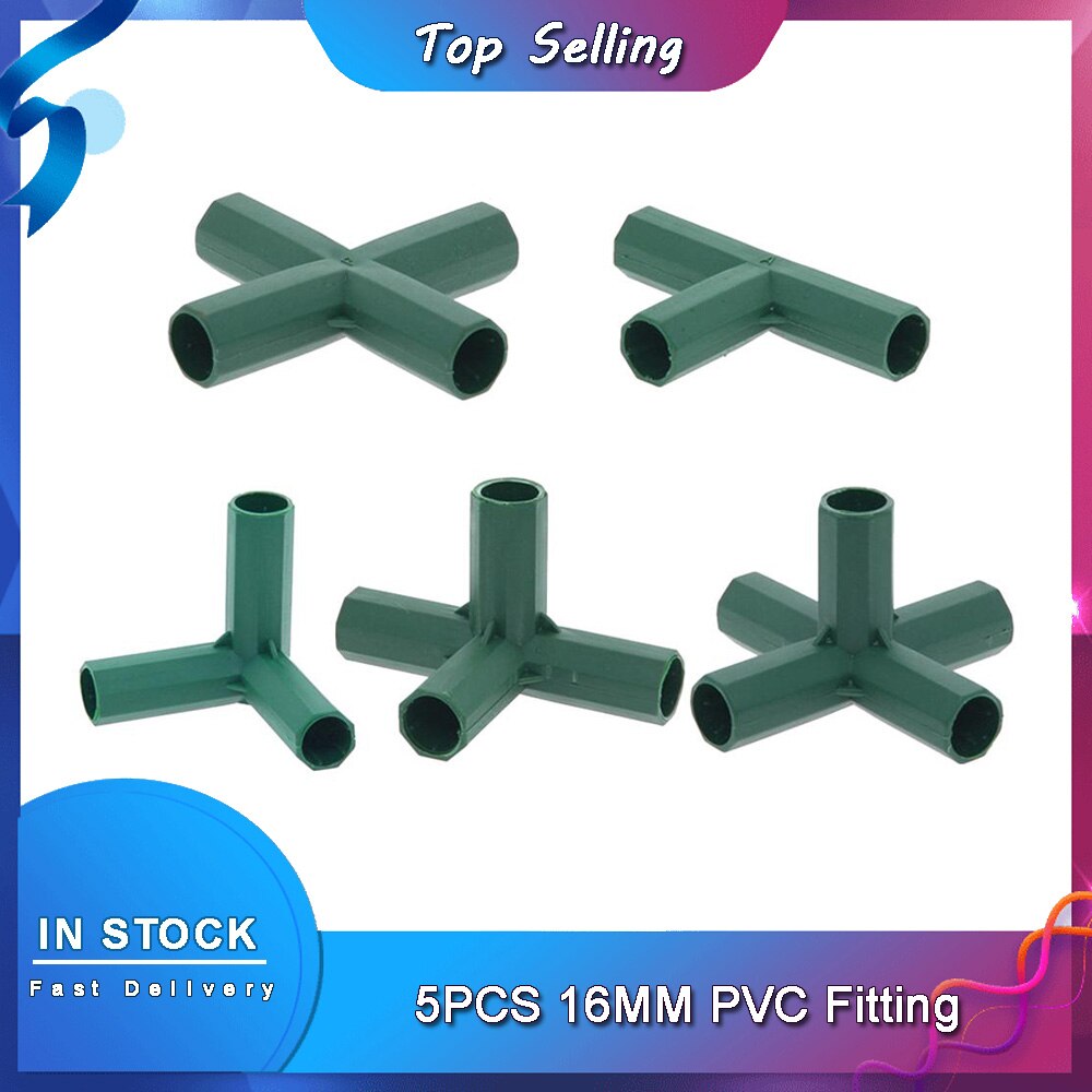 5Pcs 16Mm Pvc Fitting 5 Types Stabiele Ondersteuni... – Grandado