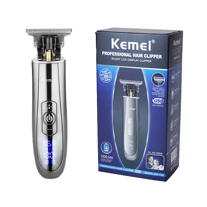 Kemei KM-129 Skeleton Cordless Hair Trimmer for Me... – Grandado