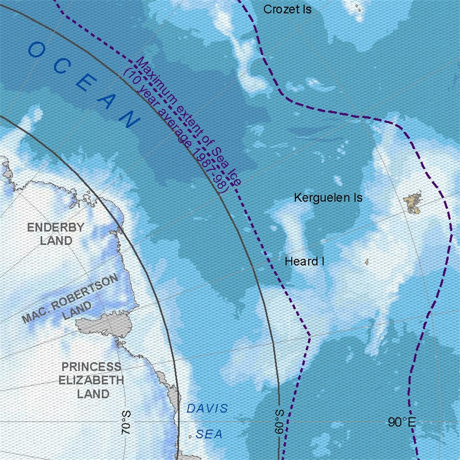 Antarctic And The Southern Ocean Map Bright Color ... – Grandado