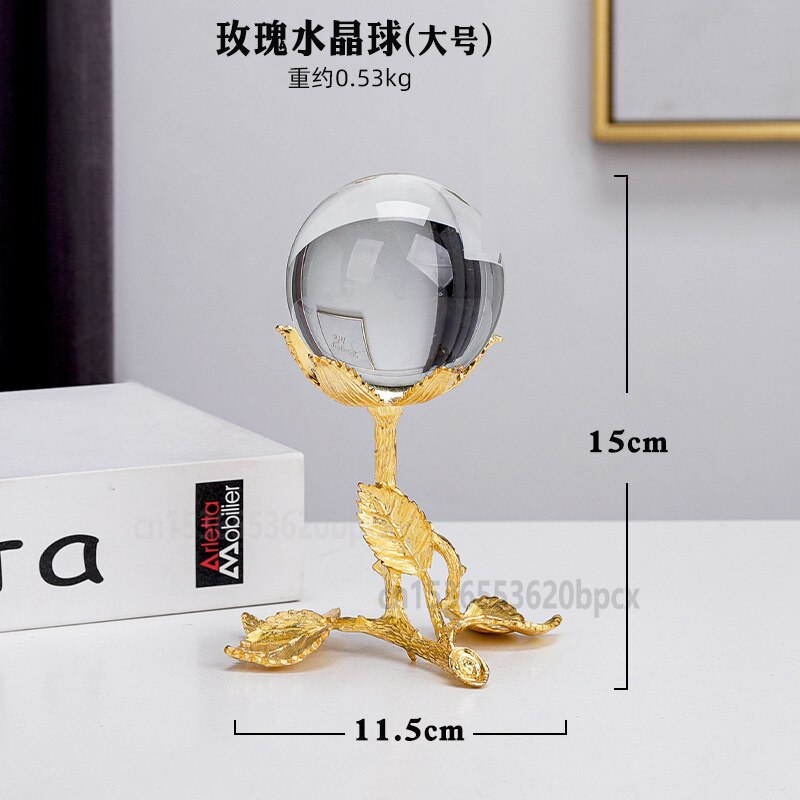 Nordic Light Luxury Metal Crystal Ball Ornament Ho... – Grandado
