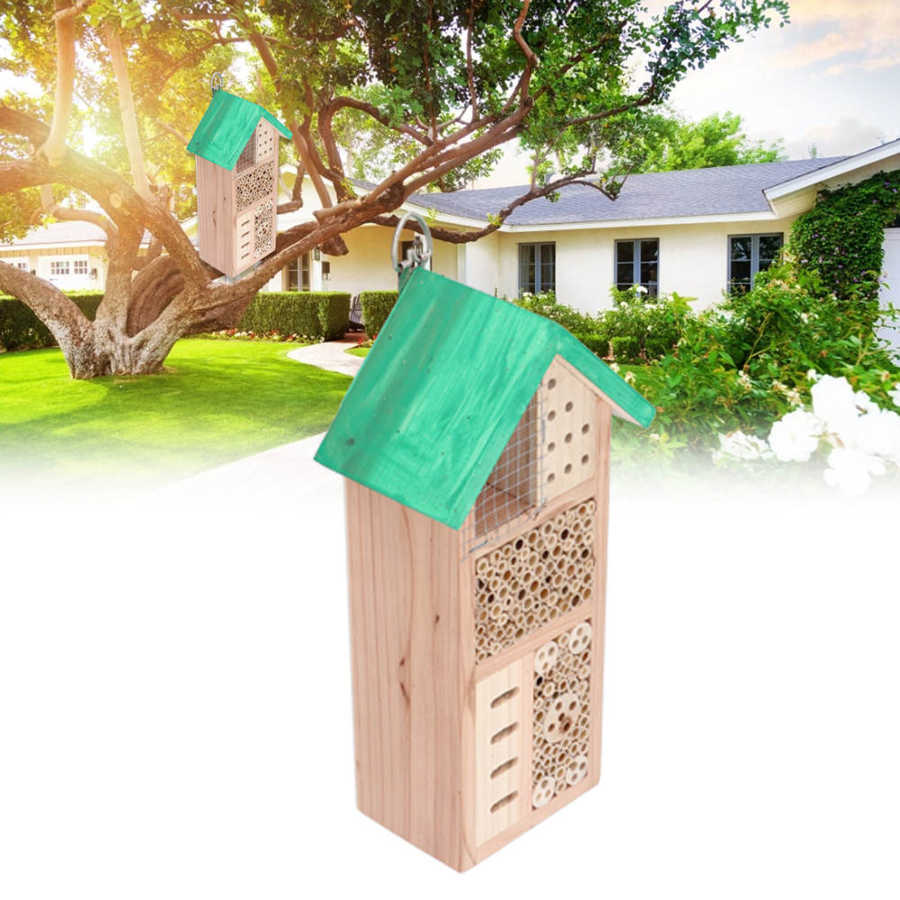 Outdoor Houten Insect Huis Bee Huis Opknoping Bije... – Vicedeal