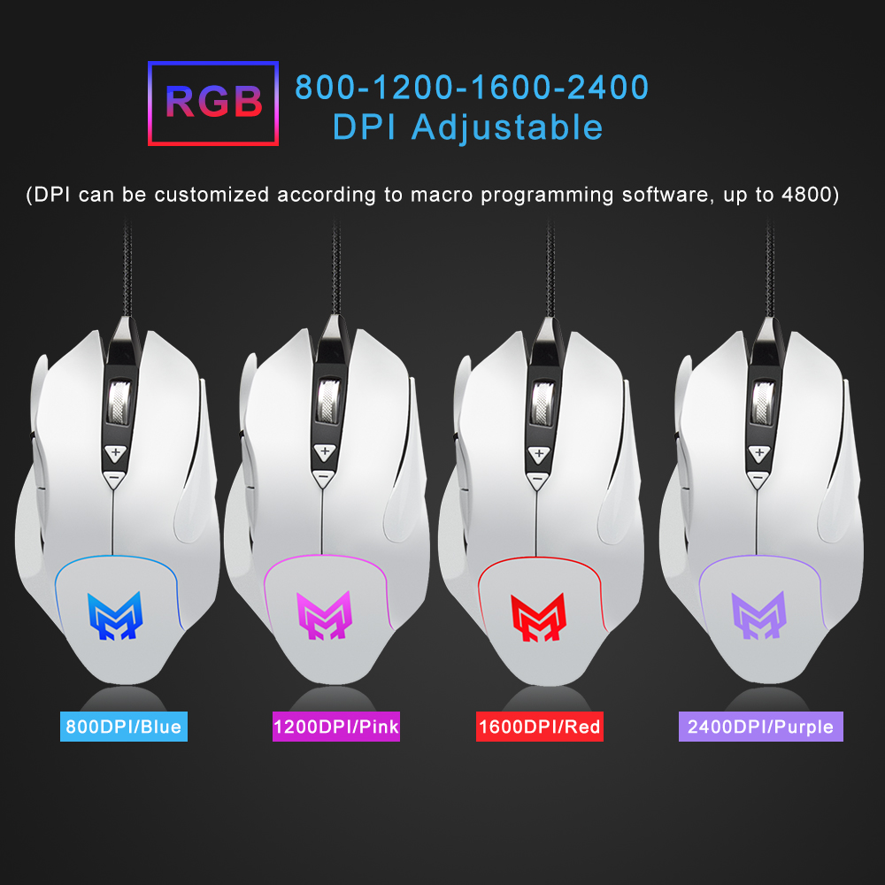 Anmck Wired Gaming Mouse Optical 7 Buttons 1600/24... – Grandado