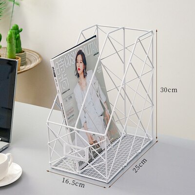 Ins Grid Iron Storage Rack Household Desktop Book ... – Grandado