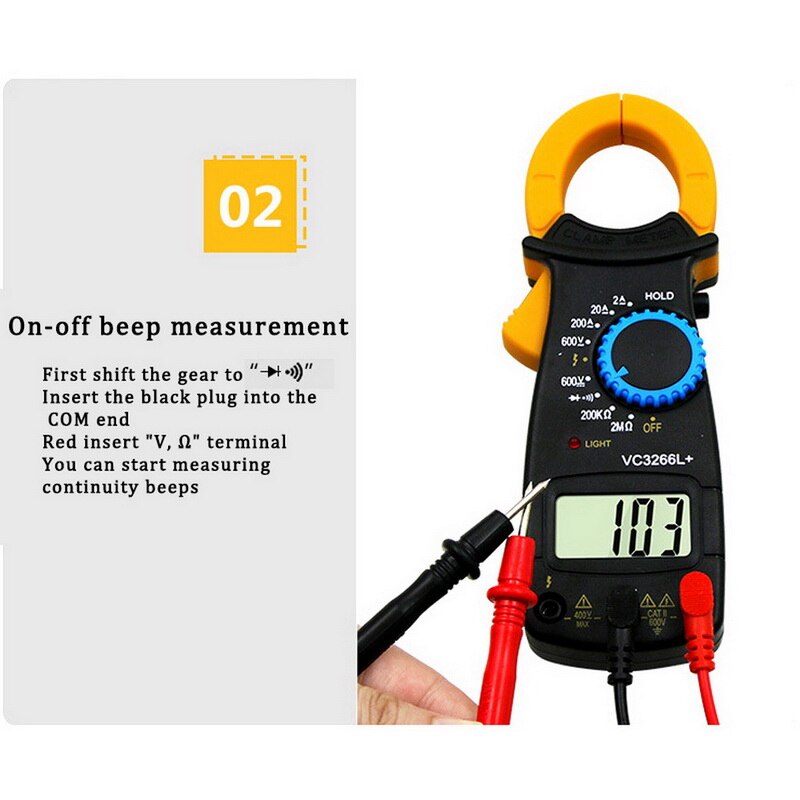 VC3266+ Digital Multimeter Clamp ammeter transisto... – Grandado