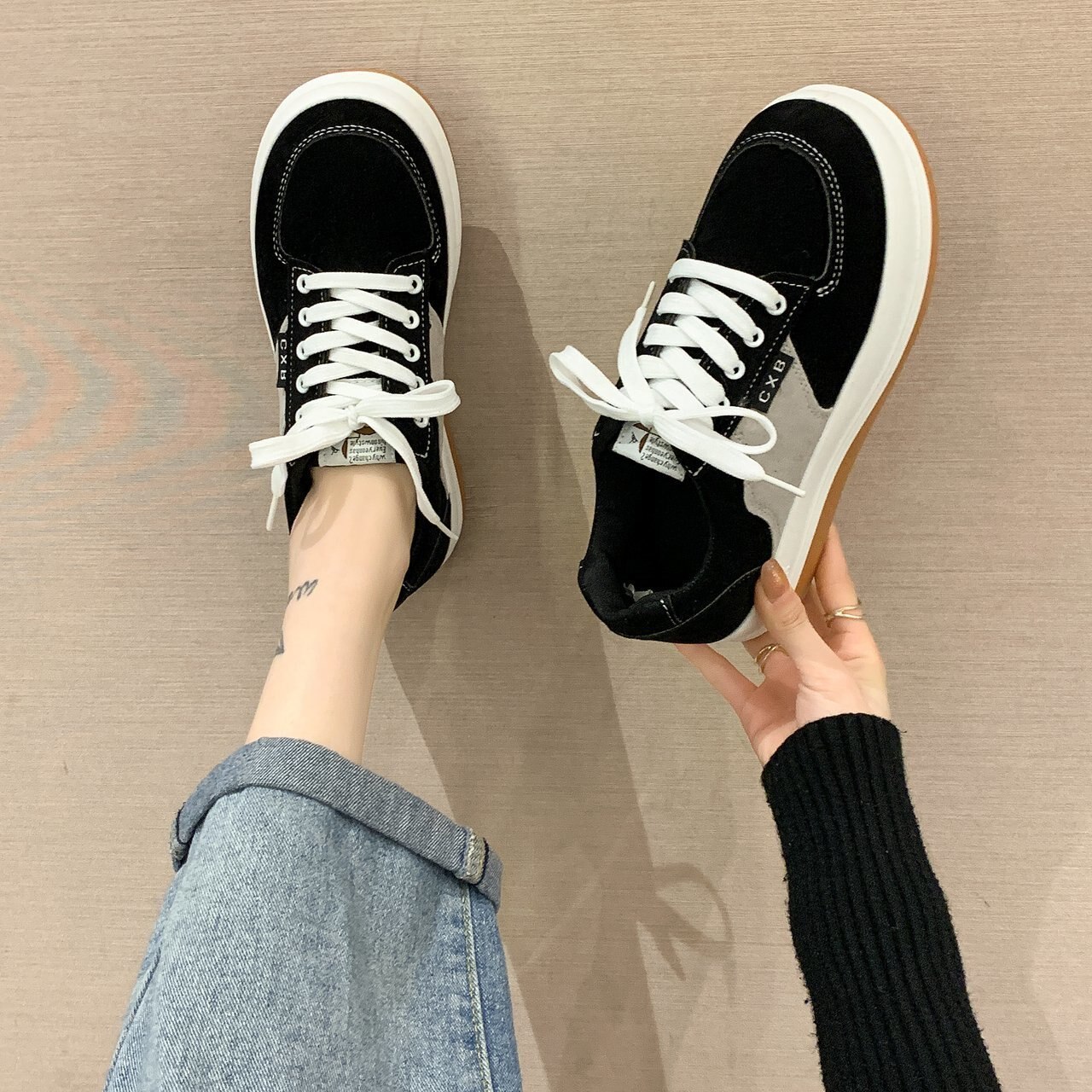 Vrouwen Casual Sneakers Grote Tenen Schoenen Witte... – Vicedeal