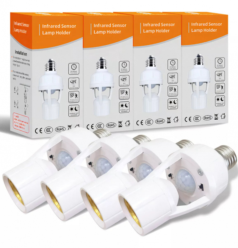 1/4Pack 360 Degree Infrared Motion Sensor E27 Sock... – Grandado
