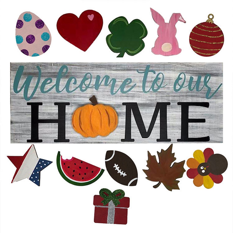 Interchangeable Welcome Sign for Front Door Decor-... – Grandado