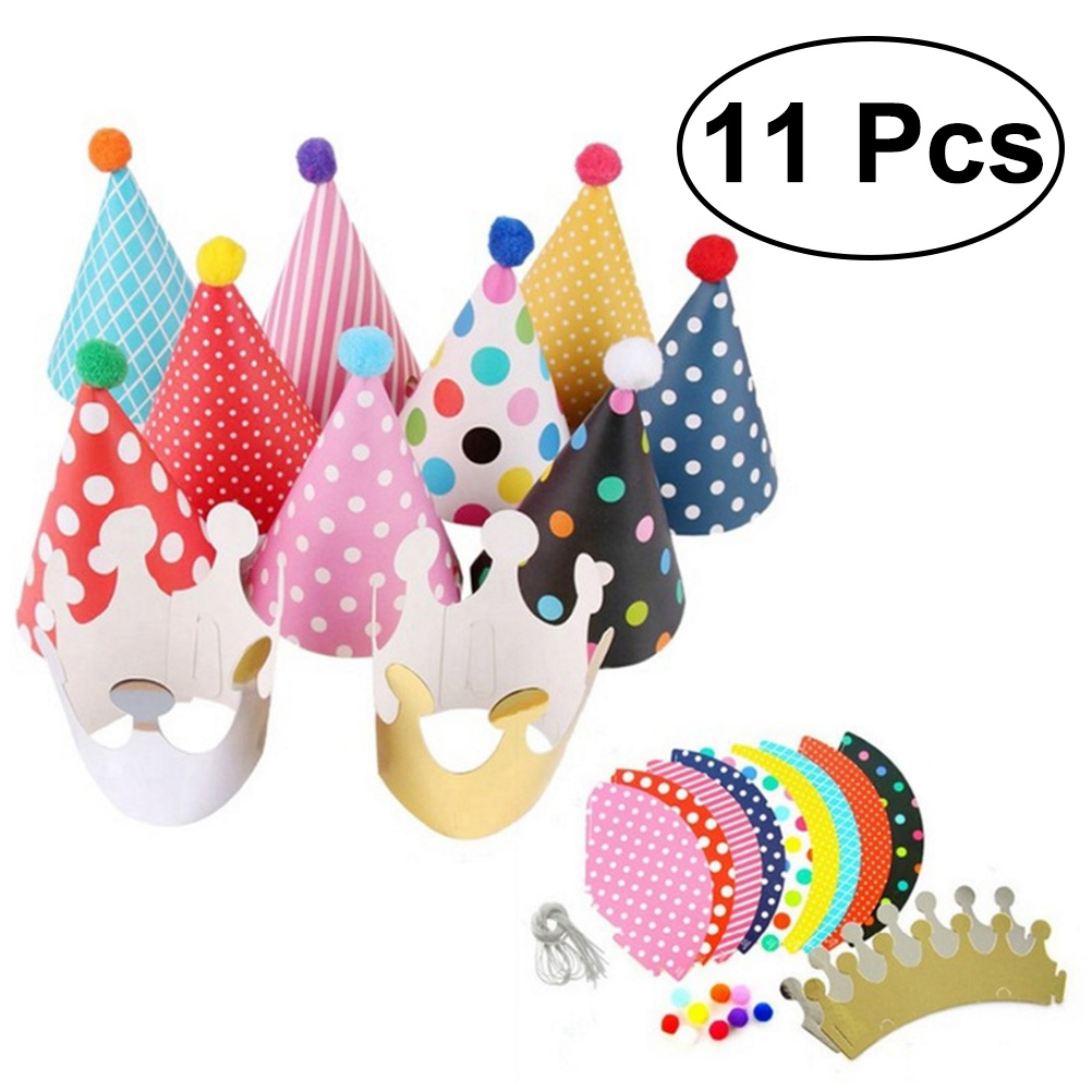 11PCS/lot Colorful Baby Birthday Hat DIY Paper Hat... – Vicedeal
