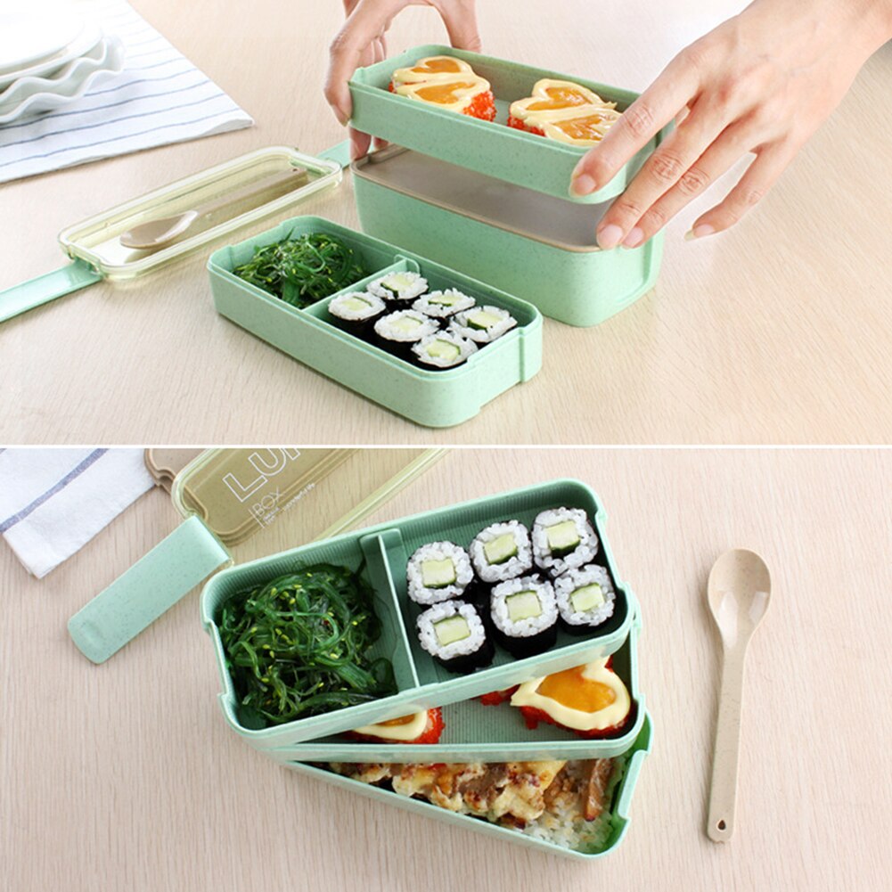 900ml 3 Layers Bento Box Eco-Friendly Lunch Box Fo... – Grandado