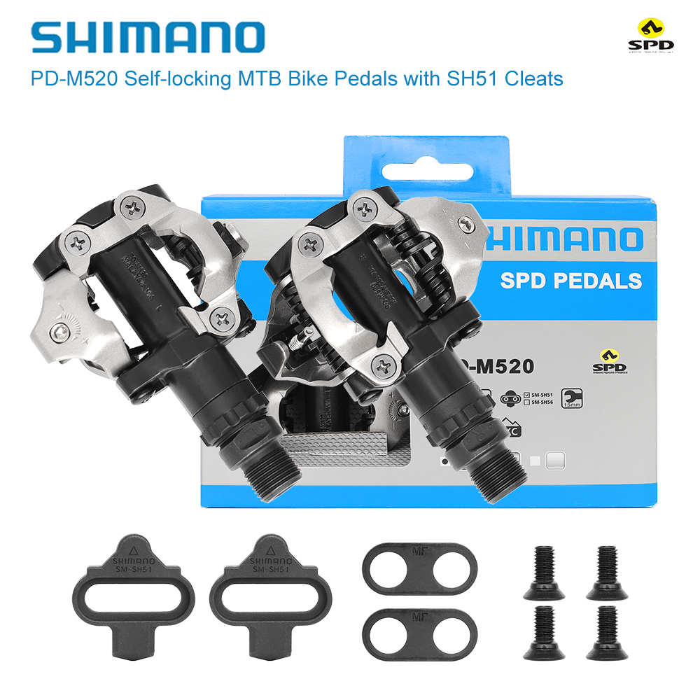 SHIMANO PD-M520 Self-locking Pedals for MTB Mounta... – Grandado