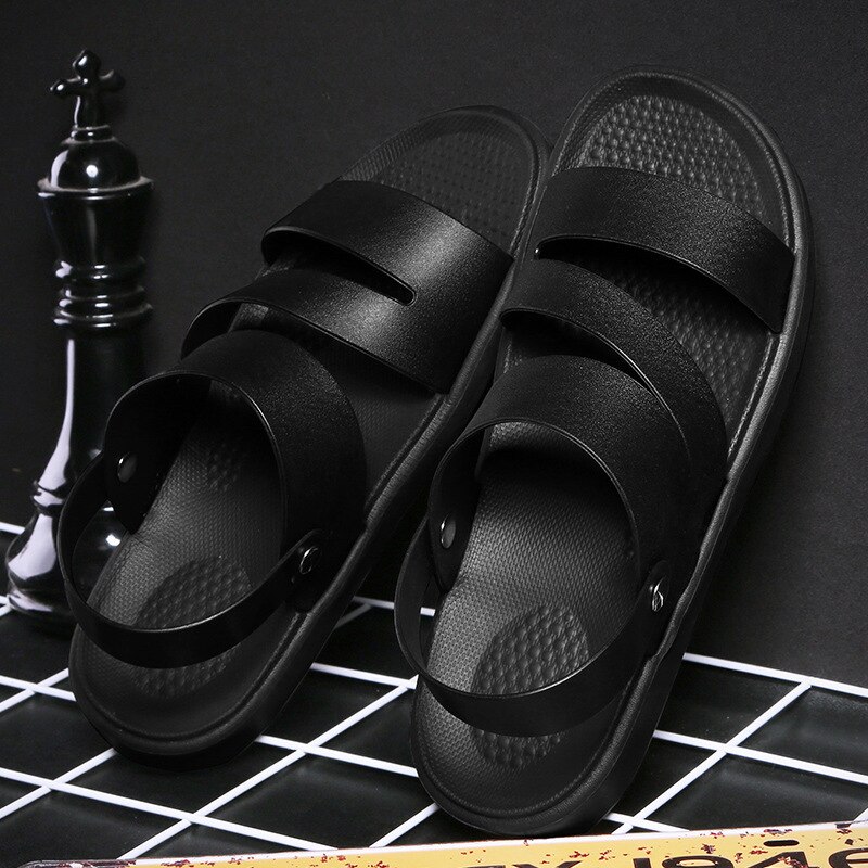 Summer Sandals Men black Classic Roman Sandals Sli... – Vicedeal
