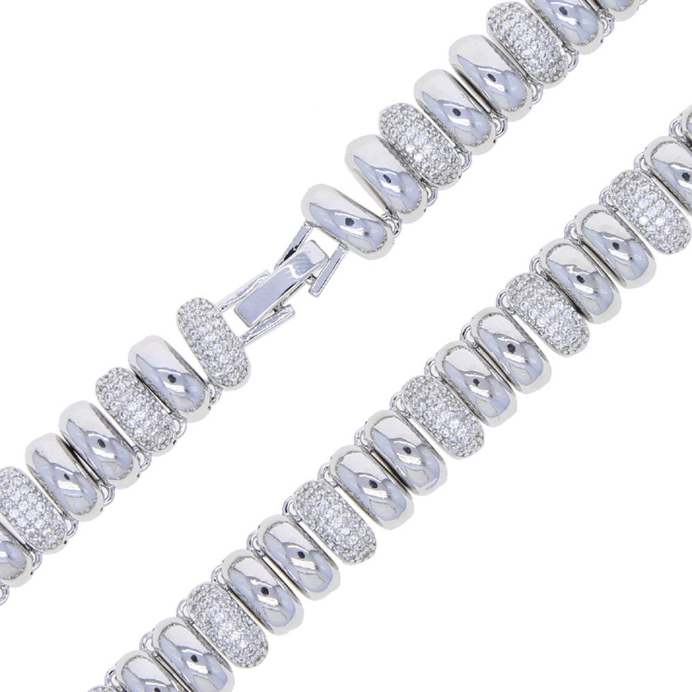Iced out snake chain fishbone halsband dam 10mm hö... – Grandado