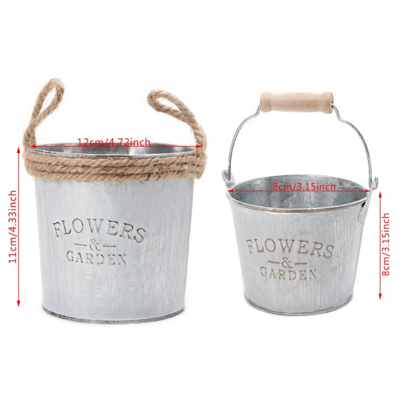 Large/Small Size Vintage Galvanised Metal Iron Flo... – Grandado