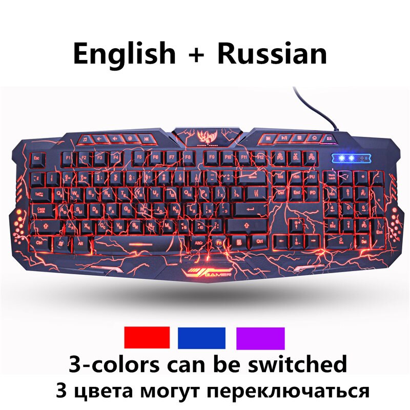 ZUOYA Russian English Gaming Keyboard Crack 3-Colo... – Grandado