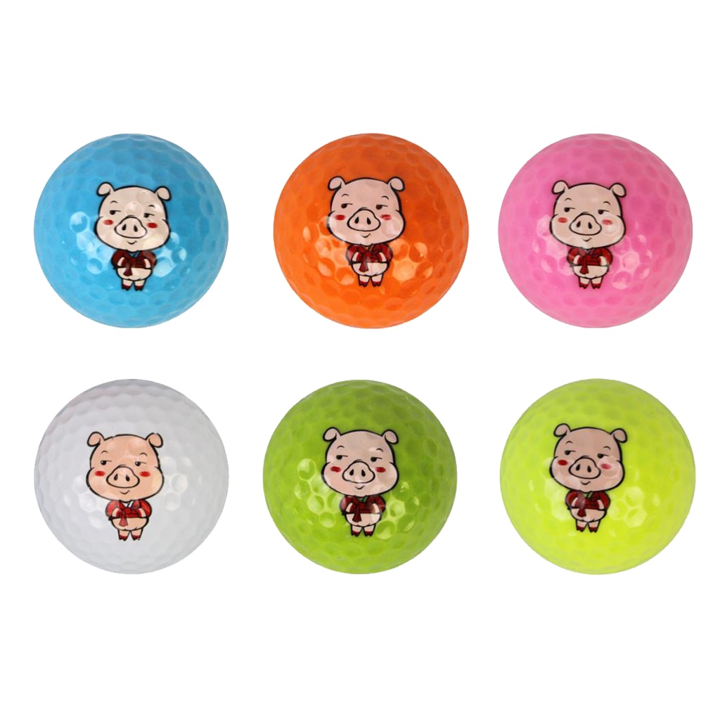 6pcs Half Dozen Golf Ball Cute Pig Pattern Swing T... – Vicedeal
