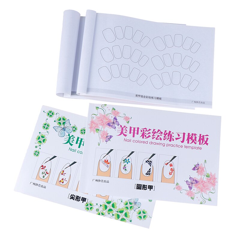 24 Pages Nail Art Practice Book Colored Drawing Pa... – Grandado