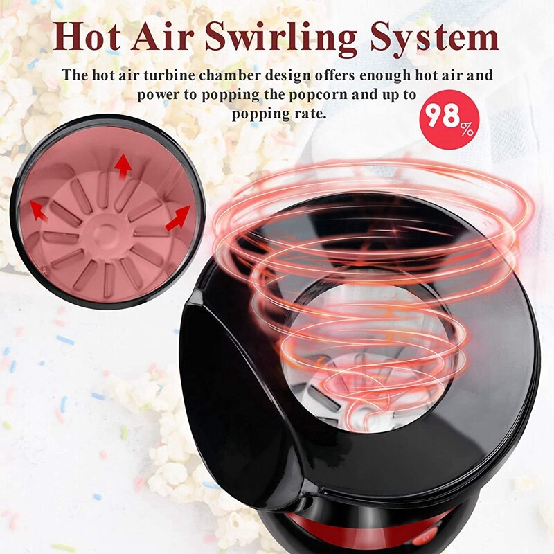 Popcorn Maker Air PopCorn Popper 1200W with Measur... – Grandado