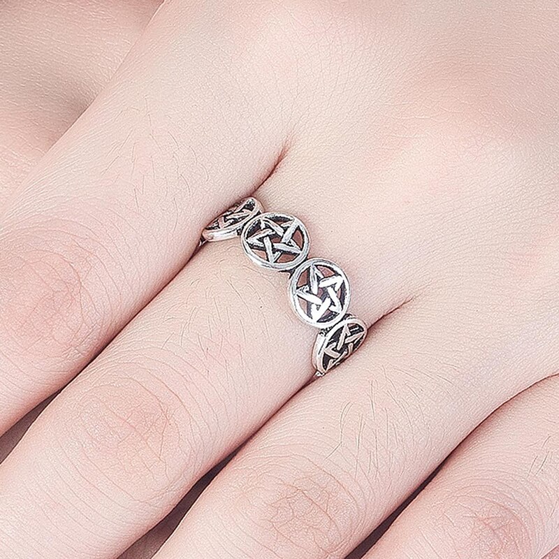2022 Star Pentagram Punk Chunky Adjustable Thai Si... – Grandado