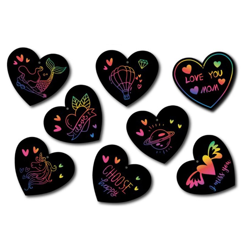 1 Set Children's Colorful Love Scratch Painting Sc... – Vicedeal