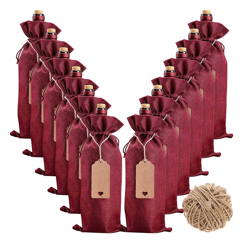 Burlap Wine Bags Wine Bags, 12 Pcs Wine Bottle Bag... – Vicedeal