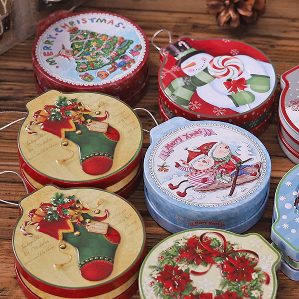 Christmas Candy Cans Tinplate Box Storage Box Bisc... – Grandado