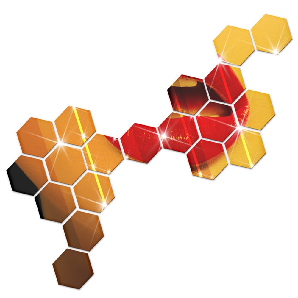 Hexagon Acrylic Wall Sticker 12Pcs Removable Mirro... – Grandado