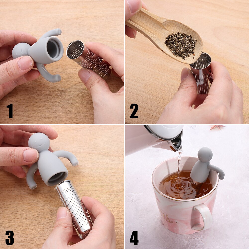 Cute Little Man Shaped Tea Strainer for Loose Tea ... – Vicedeal