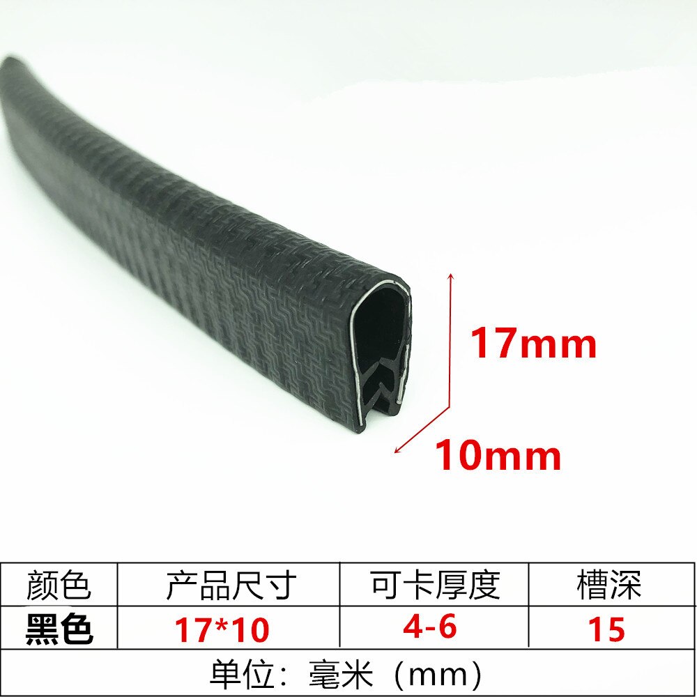 U Style Rubber Edge Trim Black Seal Protector Guar... – Grandado