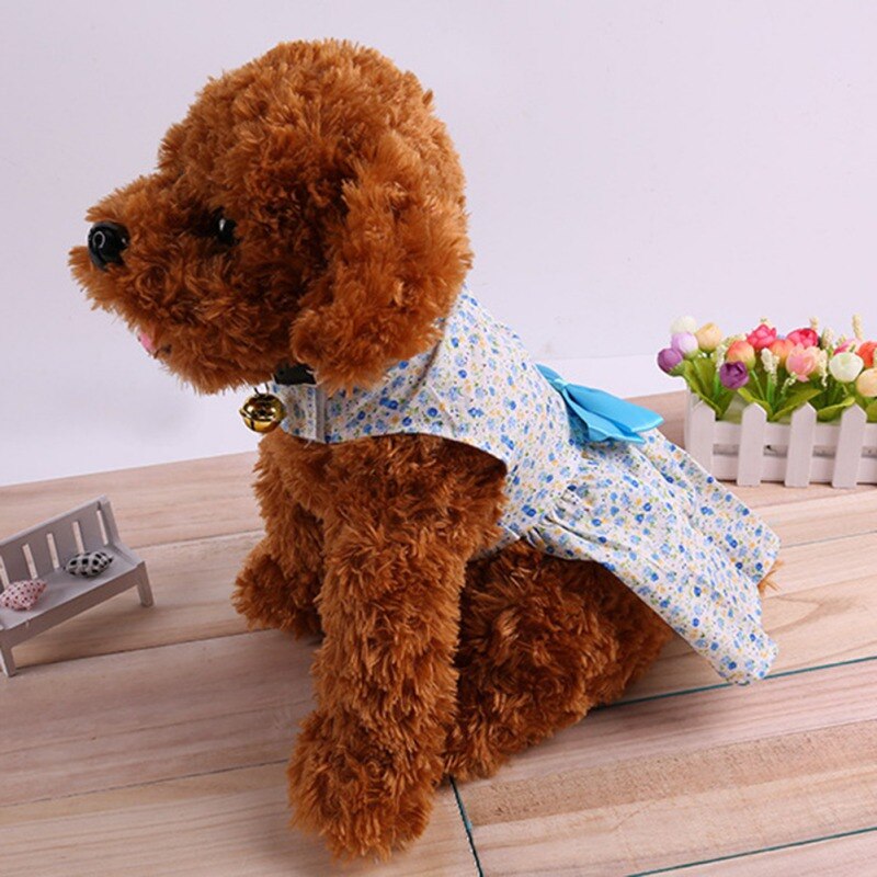 Pet Clothes Bow Floral Skirt Summer Dog Dress Prin... – Grandado