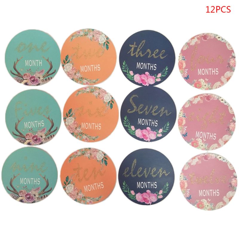 12 Pcs/set Baby Girls Boys Milestone Stickers 12 M... – Vicedeal