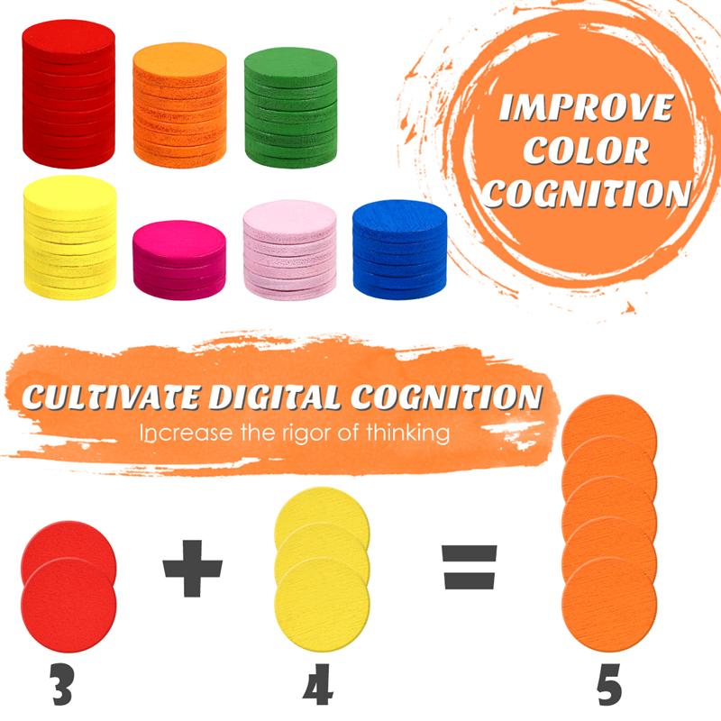 50pcs Wood Disc Round Shape Mixed Color Learning T... – Grandado