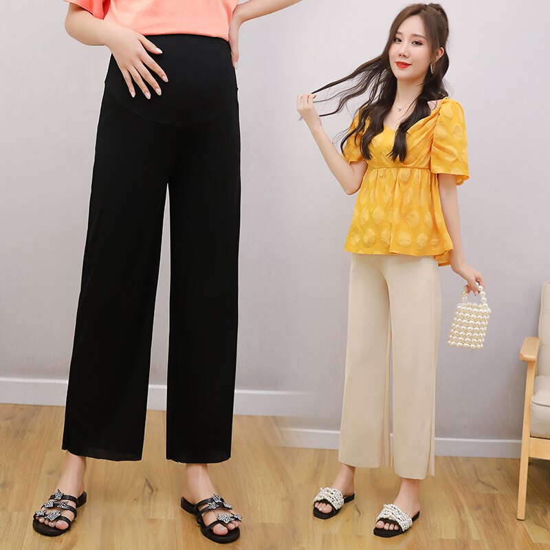 Pregnant Women Wide Leg Pants Summer Straight Loos... – Grandado